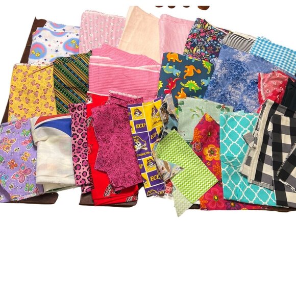 Office | Assorted Fabric Scrap Bundle Various Patterns Colors Dinosaurs ...
